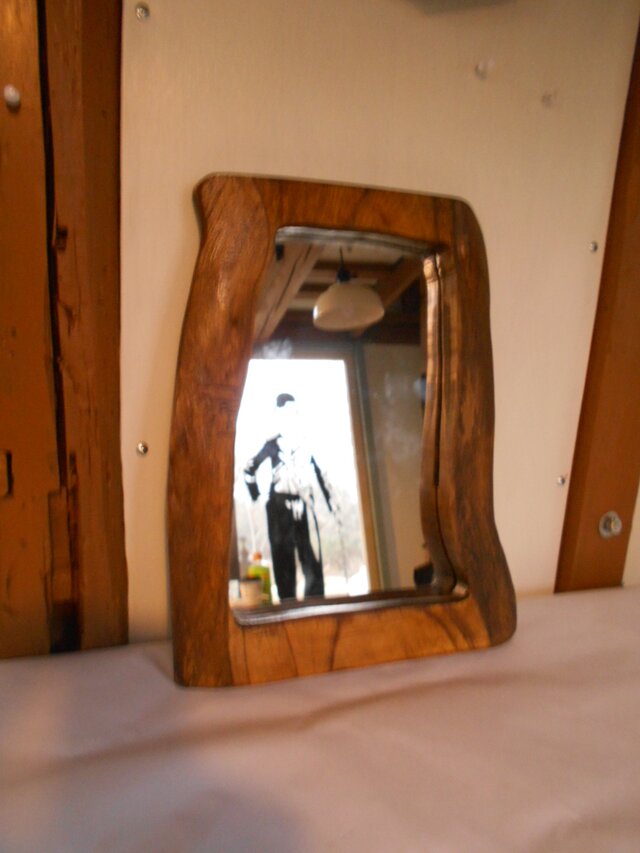 自然木けやきカガミ（自立兼壁掛け用）01－29 | iichi 日々の暮らしを心地よくするハンドメイドやアンティークのマーケットプレイス