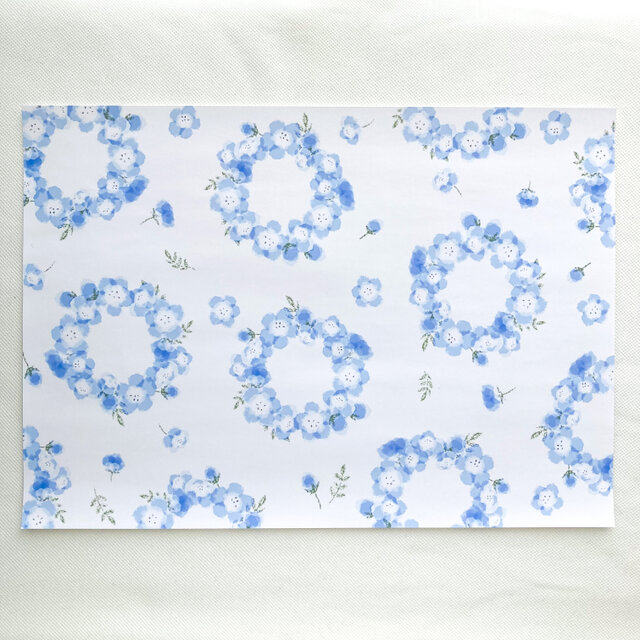 ネモフィラリース デザインペーパー A4 | iichi 日々の暮らしを心地よくするハンドメイドやアンティークのマーケットプレイス