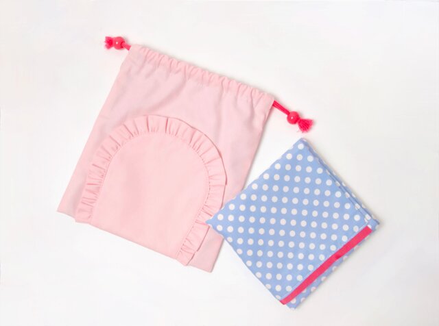 フリル 給食袋 ピンク Kids | iichi 日々の暮らしを心地よくするハンドメイドやアンティークのマーケットプレイス