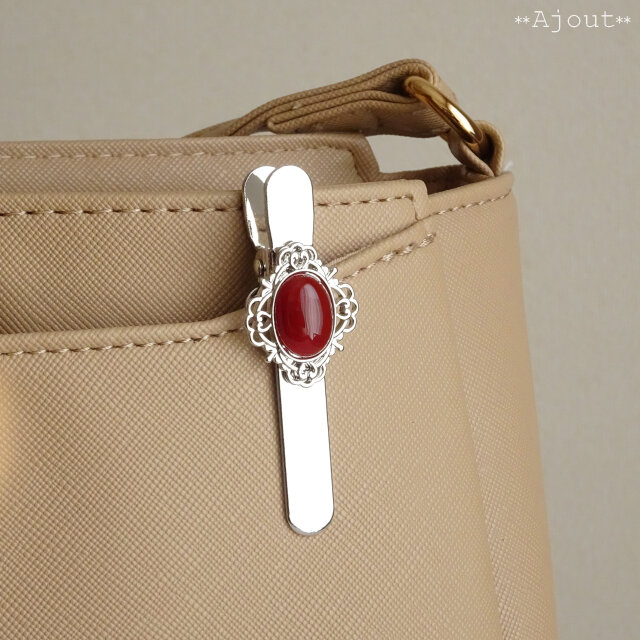 レッドアゲートのキークリップ《KC-3》 | iichi 日々の暮らしを心地よくするハンドメイドやアンティークのマーケットプレイス