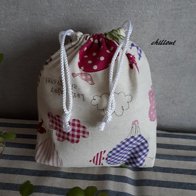 【ソフトリネン】入園バッグ5点セット：かわいいピンクの切替セット【0026】 | iichi 日々の暮らしを心地よくするハンドメイドやアンティークのマーケットプレイス