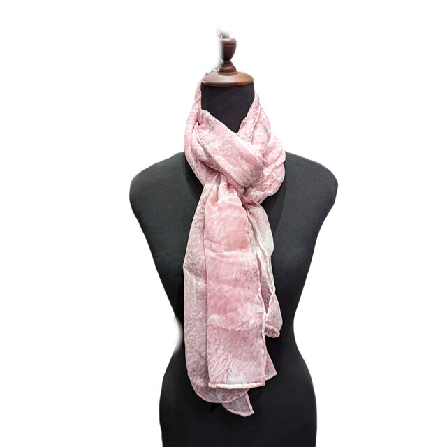 【一点物】墨流し染シフォンストール(中) ピング珊瑚_LS20 | iichi 日々の暮らしを心地よくするハンドメイドやアンティークのマーケットプレイス