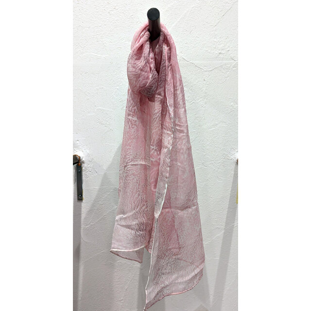 【一点物】墨流し染シフォンストール(中) ピング珊瑚_LS20 | iichi 日々の暮らしを心地よくするハンドメイドやアンティークのマーケットプレイス