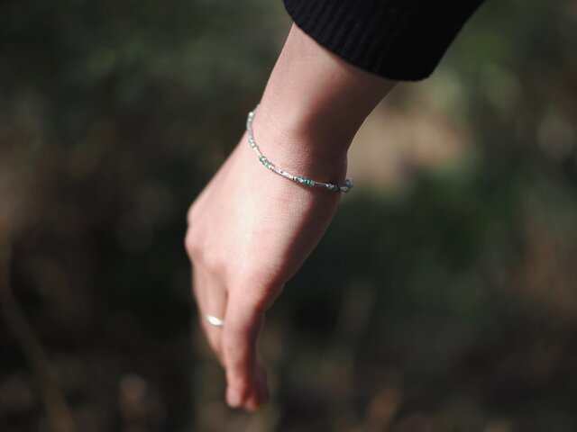 -Emerald- silver bracelet | iichi 日々の暮らしを心地よくするハンドメイドやアンティークのマーケットプレイス