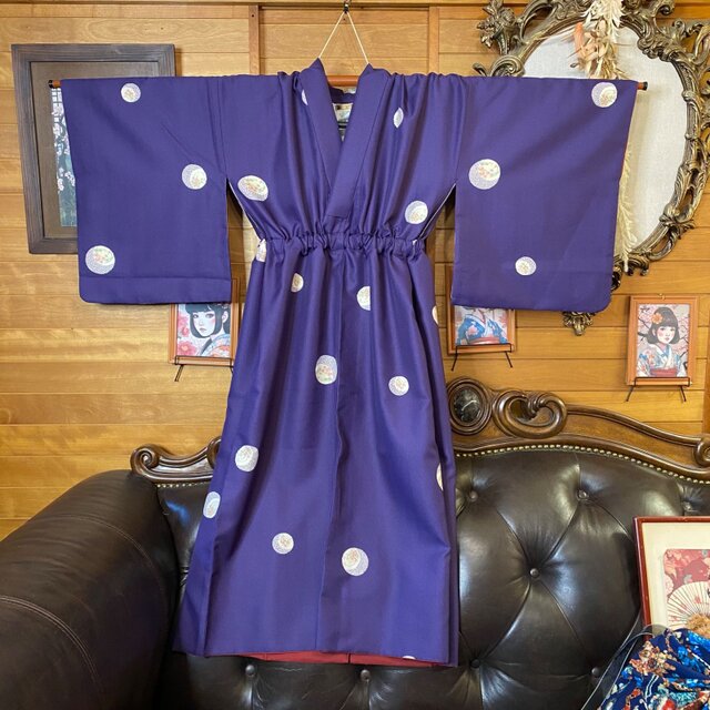 着物 セミロング ワンピース ドレス ハンドメイド リメイク 和洋折衷 KWS-5 《みずたま畑のプレミアムお着物セット》 | iichi 日々の暮らしを心地よくするハンドメイドやアンティーク ...