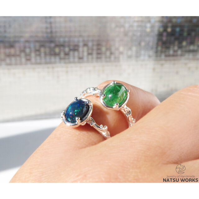 ブラック オパール リング / Black Opal Ring | iichi 日々の暮らしを心地よくするハンドメイドやアンティークのマーケットプレイス