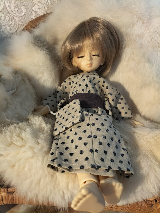 ★sale YSD用 浴衣と帯（白絣） 送料込み | iichi 日々の暮らしを心地よくするハンドメイドやアンティークのマーケットプレイス