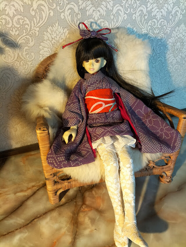 MSD用（背丈＝40cm ヒップ＝20cm） 正絹振袖リバーシブル仕立て（＋ミニスカート他）送料込み | iichi 日々の暮らしを心地よくするハンドメイドやアンティークのマーケットプレイス