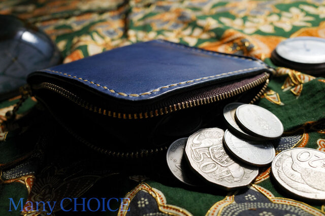 イタリアンドライバケッタ・L型財布(ラピスブルー) | iichi 日々の暮らしを心地よくするハンドメイドやアンティークのマーケットプレイス