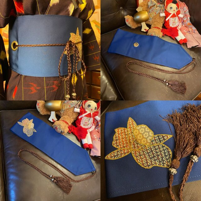 リメイク着物ワンピース セミロング アンサンブル 名古屋帯サッシュベルト付き 和洋折衷 ハンドメイド レトロ 古着 aKW-81 | iichi 日々の暮らしを心地よくするハンドメイドや ...