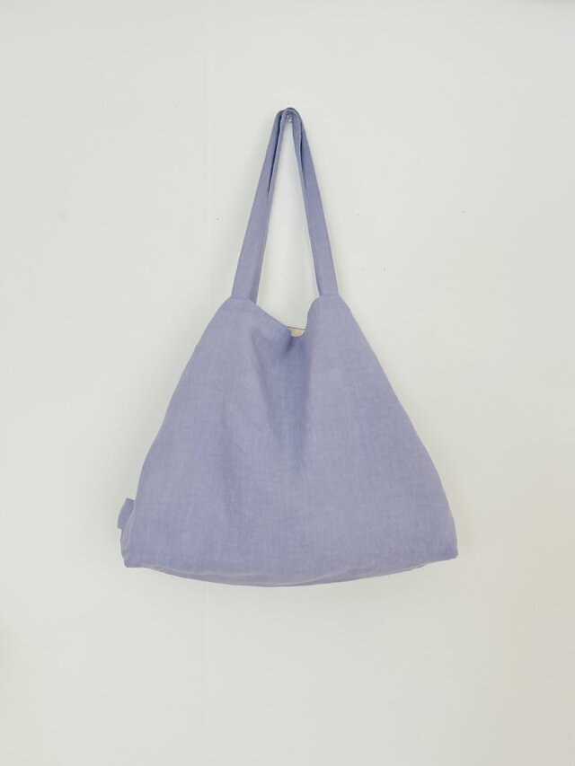 天日干しリネン大きめトートbag 薄紫 | iichi 日々の暮らしを心地よくするハンドメイドやアンティークのマーケットプレイス