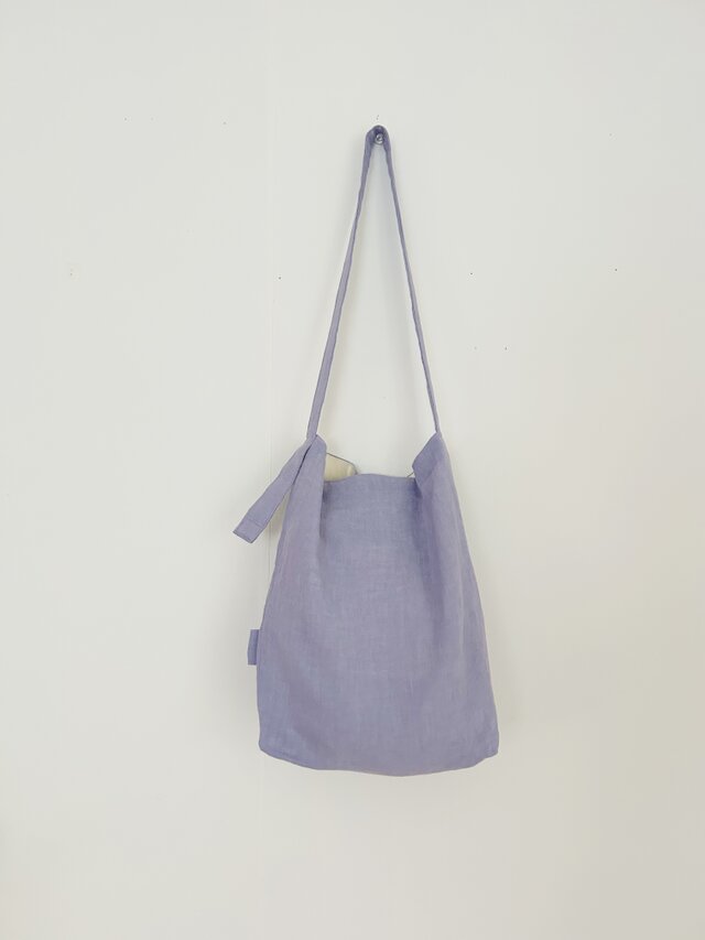 天日干しリネンのワンハンドルbag 薄紫 | iichi 日々の暮らしを心地よくするハンドメイドやアンティークのマーケットプレイス