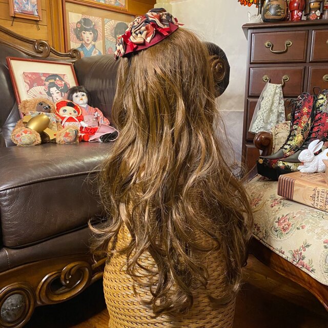 着物リメイク ティアラ ヘッドドレス トークハット ヵチューシャ ヘアアクセサリー 和洋折衷 和ロリータ RT-9 | iichi 日々の暮らしを心地よくするハンドメイドやアンティークの ...
