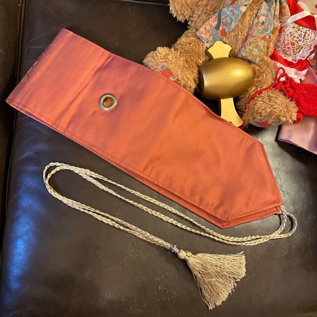 着物 リメイク セミロング ワンピース ドレス 化繊 名古屋帯 和洋折衷 深い青に鮮やかな橙色の花々が舞い踊る KW-768 | iichi 日々の暮らしを心地よくするハンドメイドや ...