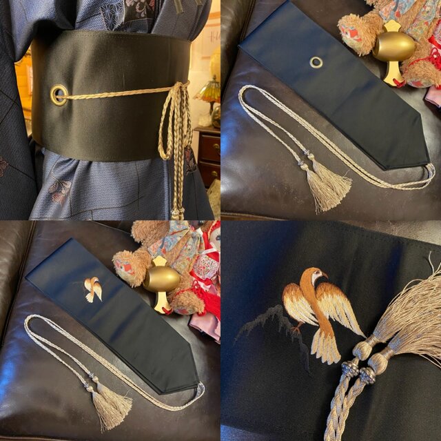 リメイク着物ワンピース アンサンブル 名古屋帯サッシュベルト付き 和洋折衷 ハンドメイド 洗える 化繊 aKW-84 | iichi 日々の暮らしを心地よくするハンドメイドやアンティークの ...