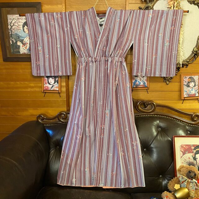 着物 リメイク ロング ワンピース ドレス 洗える 化繊 名古屋帯 和洋折衷 KW-772 | iichi 日々の暮らしを心地よくするハンドメイドやアンティークのマーケットプレイス