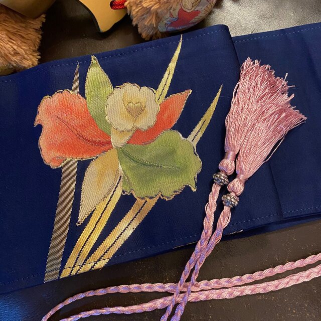 着物 リメイク ロング ワンピース ドレス 洗える 化繊 名古屋帯 和洋折衷 KW-772 | iichi 日々の暮らしを心地よくするハンドメイドやアンティークのマーケットプレイス