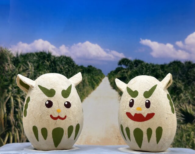 月桃subari張り子ずんだ（左:女の子） | iichi 日々の暮らしを心地よくするハンドメイドやアンティークのマーケットプレイス