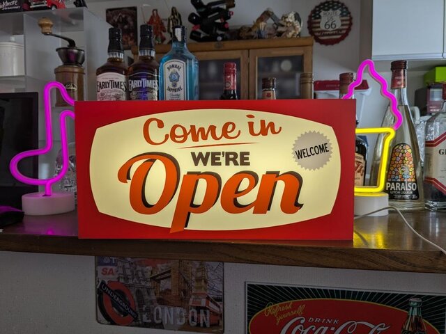 【Lサイズ】 OPEN オープン 営業中 開店 いらっしゃいませ カントリー 店舗 ランプ 照明 看板 置物 雑貨 ライトBOX | iichi 日々の暮らしを心地よくするハンドメイドや ...