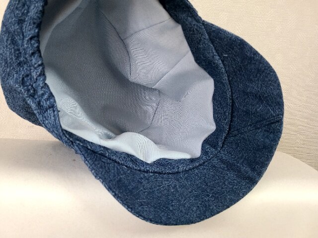 魅せる帽子☆ゆるゆる♪ジャガードデニムのキャスケット～ネイビー | iichi 日々の暮らしを心地よくするハンドメイドやアンティークのマーケットプレイス