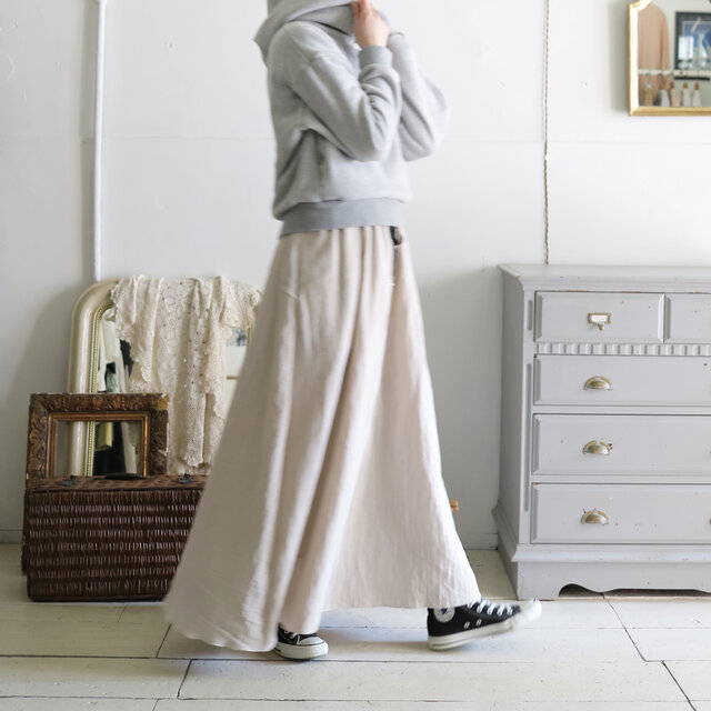 ダブルガーゼマキシスカート | iichi 日々の暮らしを心地よくするハンドメイドやアンティークのマーケットプレイス