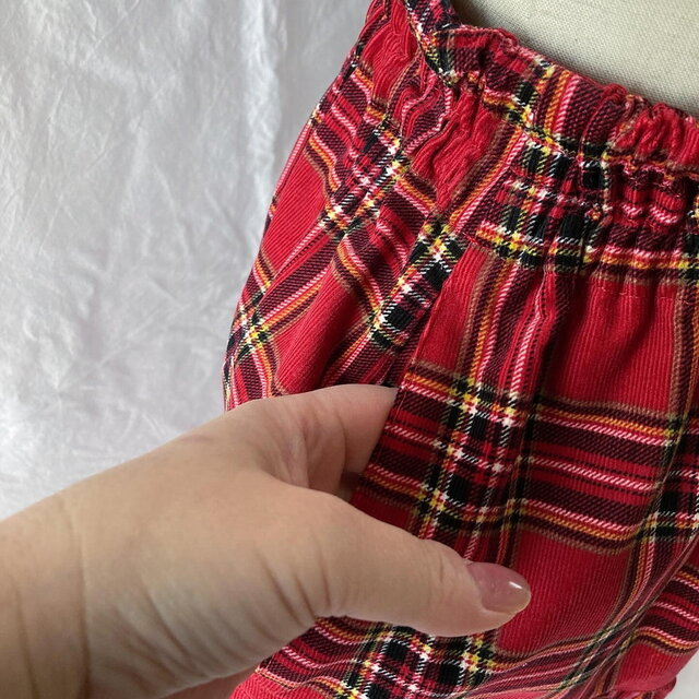 レディのためのティアードスカート：85cm（ロンドンチェック：レッド） | iichi 日々の暮らしを心地よくするハンドメイドやアンティークのマーケットプレイス