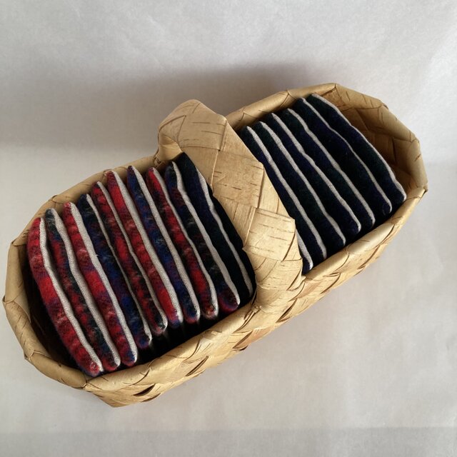 WOOL!たまご*カップ＆ポットマット*ブラックウォッチフランネル | iichi 日々の暮らしを心地よくするハンドメイドやアンティークのマーケットプレイス