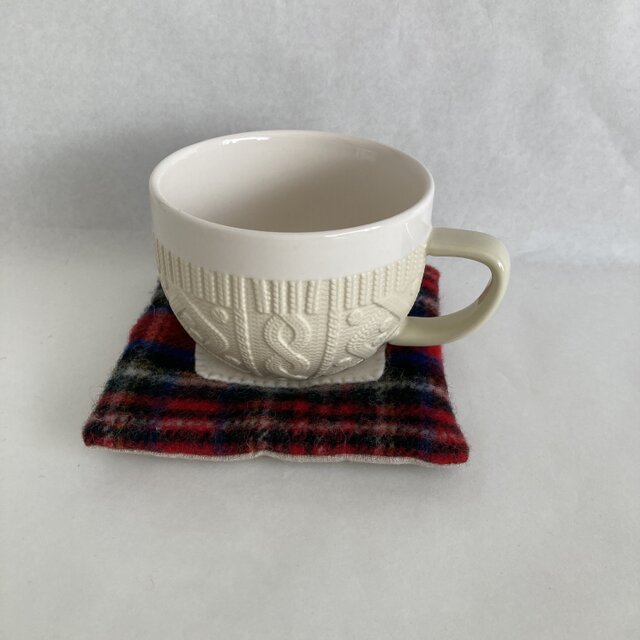 WOOL!crown*カップ＆ポットマット*ロイヤルスチュアートフランネル | iichi 日々の暮らしを心地よくするハンドメイドやアンティークのマーケットプレイス