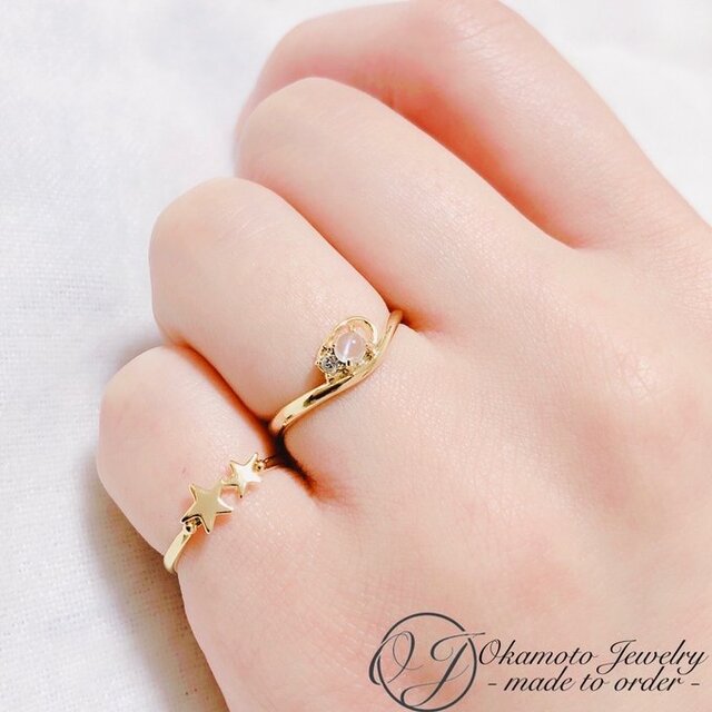 Star Ring (ピンキーリング可能) | iichi 日々の暮らしを心地よくするハンドメイドやアンティークのマーケットプレイス