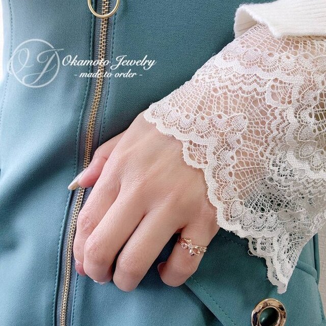 Ribbon Crystal Ring. | iichi 日々の暮らしを心地よくするハンドメイドやアンティークのマーケットプレイス