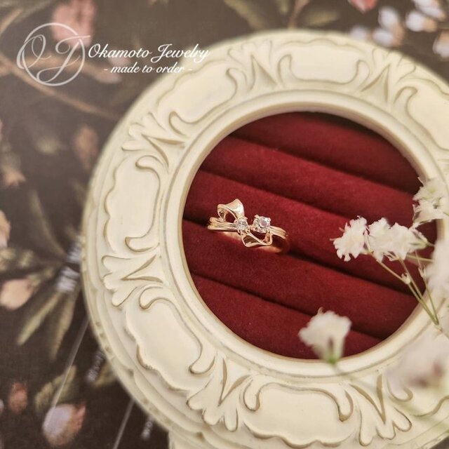 Ribbon Crystal Ring. | iichi 日々の暮らしを心地よくするハンドメイドやアンティークのマーケットプレイス