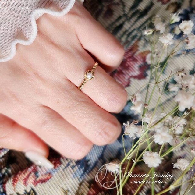 Perl Fleur Ring. | iichi 日々の暮らしを心地よくするハンドメイドやアンティークのマーケットプレイス