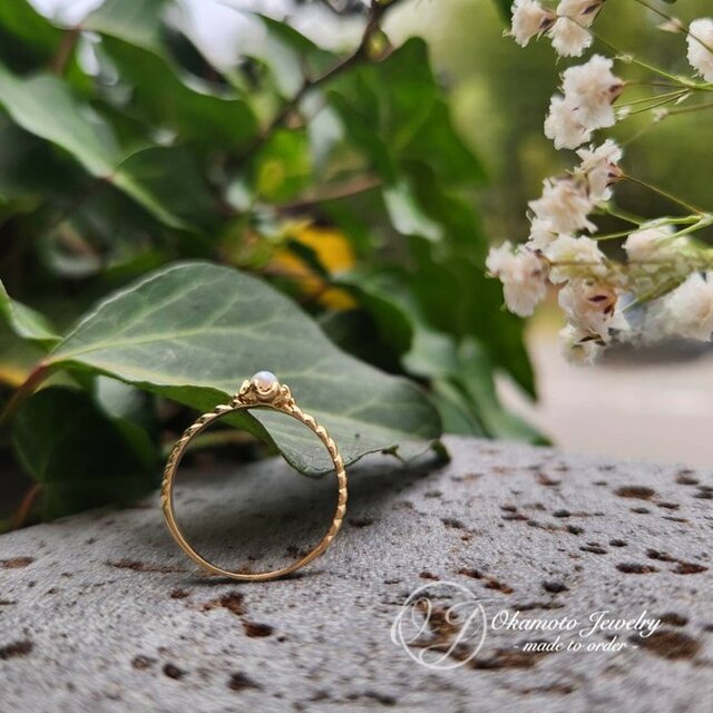 Perl Fleur Ring. | iichi 日々の暮らしを心地よくするハンドメイドやアンティークのマーケットプレイス
