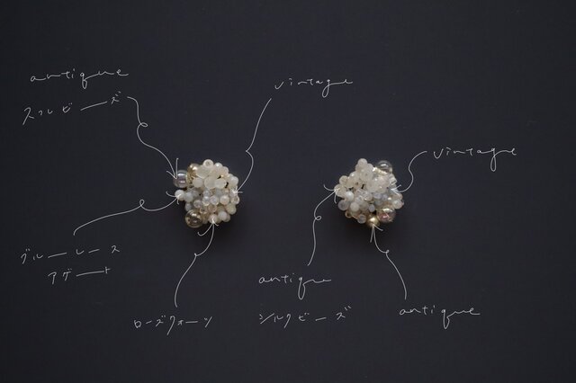 snow 2025 天然石×アンティークスフレビーズ | iichi 日々の暮らしを心地よくするハンドメイドやアンティークのマーケットプレイス