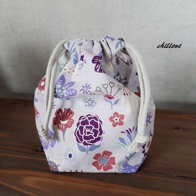 【北欧レトロ】入園バッグ5点セット：花柄：ブルー【0447】 | iichi 日々の暮らしを心地よくするハンドメイドやアンティークのマーケットプレイス