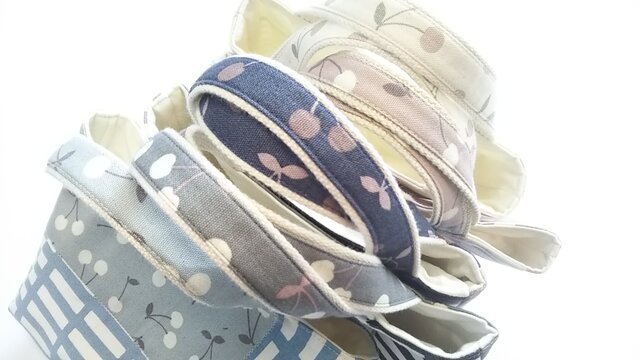 〖送料無料〗くすみカラーの手提げ さくらんぼ パッチ 5色セット | iichi 日々の暮らしを心地よくするハンドメイドやアンティークのマーケットプレイス