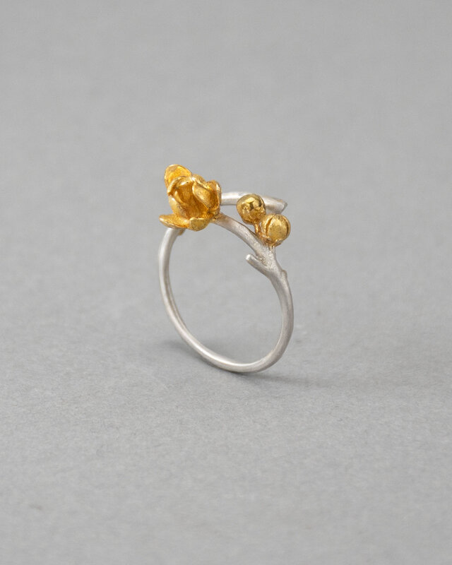 K18YGP 梅の花 リング | iichi 日々の暮らしを心地よくするハンドメイドやアンティークのマーケットプレイス