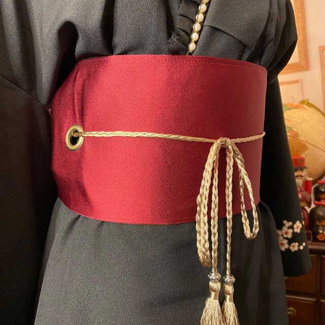 付け下げ着物 ロング ワンピース ドレス リメイク 重ね衿襟 帯サッシュベルト 帯バッスル 和洋折衷 洗える 化繊 KWS-18 | iichi 日々の暮らしを心地よくするハンドメイドや ...