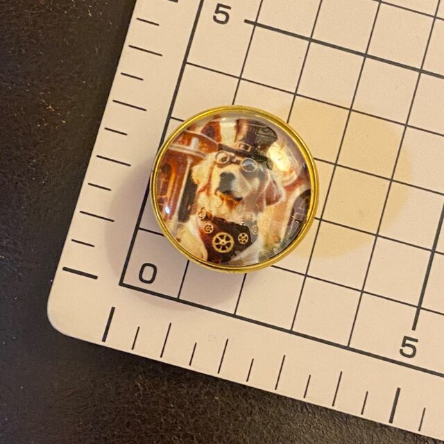 着物 ハンドメイド ガラス 帯留め｜和洋折衷のアクセントに オリジナルデザイン スチームパンクなゴールデンレトリバー GK-6 | iichi 日々の暮らしを心地よくするハンドメイドや ...