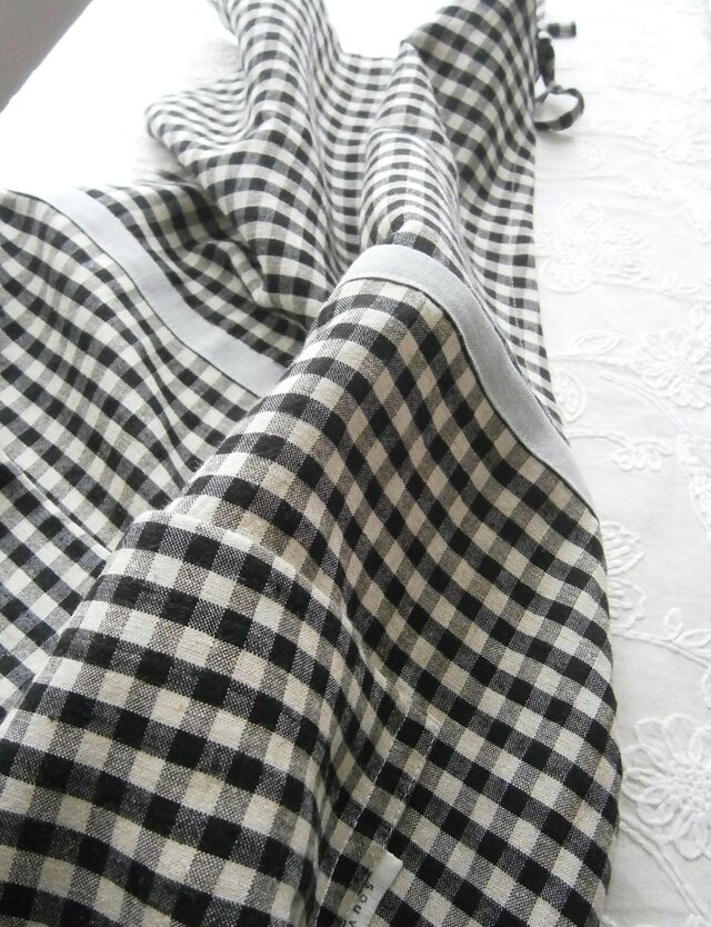 格子柄×RayonLinen tablier | iichi 日々の暮らしを心地よくするハンドメイドやアンティークのマーケットプレイス
