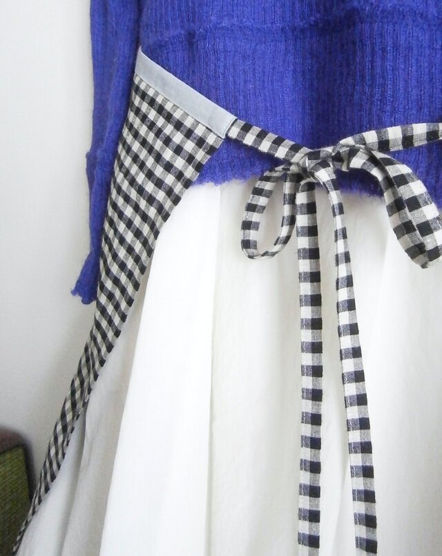 格子柄×RayonLinen tablier | iichi 日々の暮らしを心地よくするハンドメイドやアンティークのマーケットプレイス