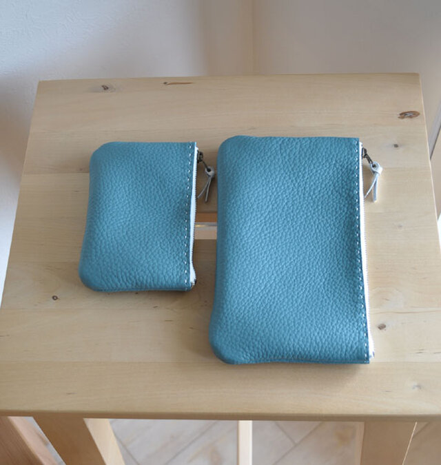 ジップポーチ オールドブルー Lサイズ | iichi 日々の暮らしを心地よくするハンドメイドやアンティークのマーケットプレイス