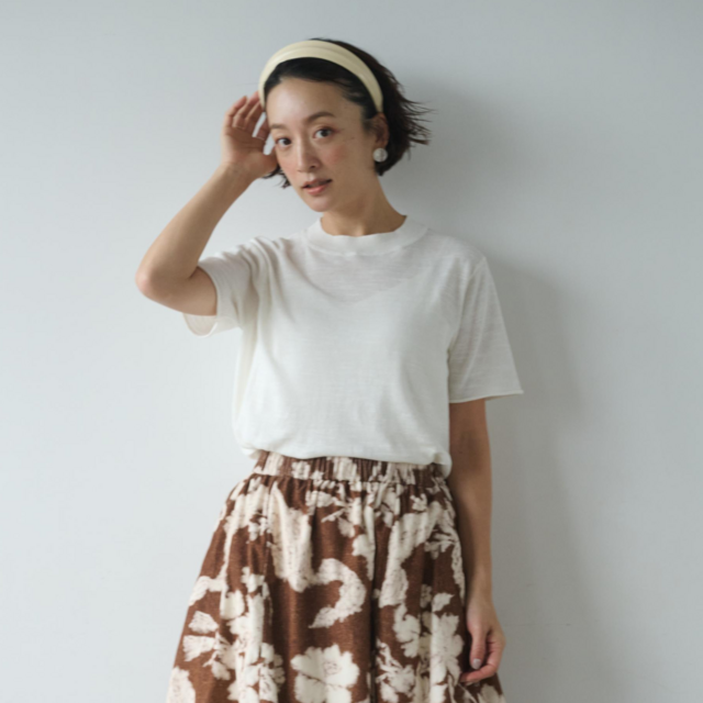 シンプルで上品なコットンリネンニット サマーニット ホワイト 240707-3 | iichi 日々の暮らしを心地よくするハンドメイドやアンティークのマーケットプレイス