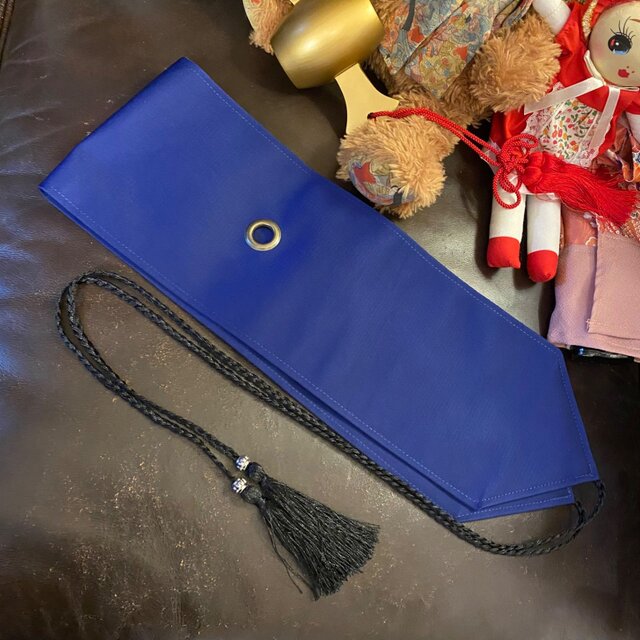 着物リメイク セミロング ワンピース ドレス 帯ベルト 和洋折衷 夜空に幻想的な文様が広がる深い藍色 KW-674 | iichi 日々の暮らしを心地よくするハンドメイドやアンティークの ...