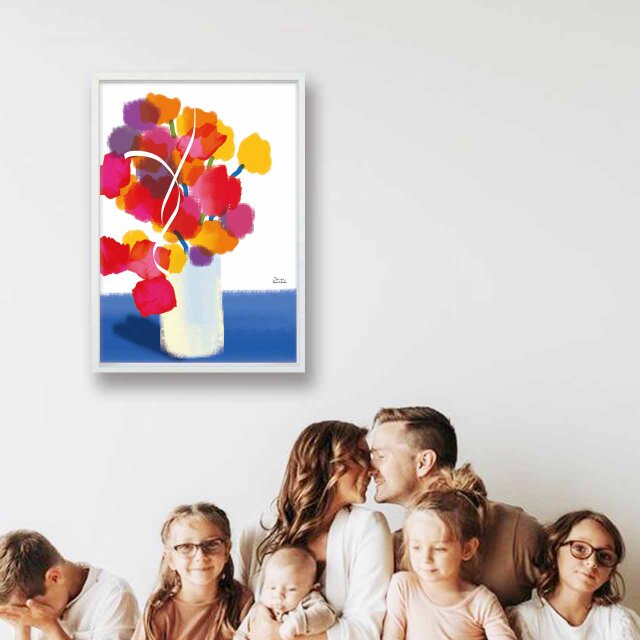 そばにいる花たち 花 送料無料 個性のseiサイト イラスト アート ポスター アートポスター A3 3383 | iichi 日々の暮らしを心地よくするハンドメイドやアンティークのマーケットプレイス