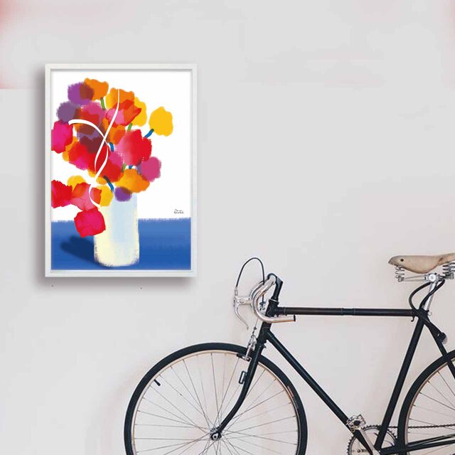 そばにいる花たち 花 送料無料 個性のseiサイト イラスト アート ポスター アートポスター A3 3383 | iichi 日々の暮らしを心地よくするハンドメイドやアンティークのマーケットプレイス