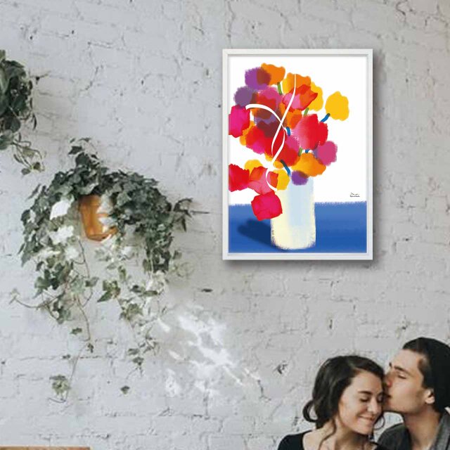 そばにいる花たち 花 送料無料 個性のseiサイト イラスト アート ポスター アートポスター A3 3383 | iichi 日々の暮らしを心地よくするハンドメイドやアンティークのマーケットプレイス