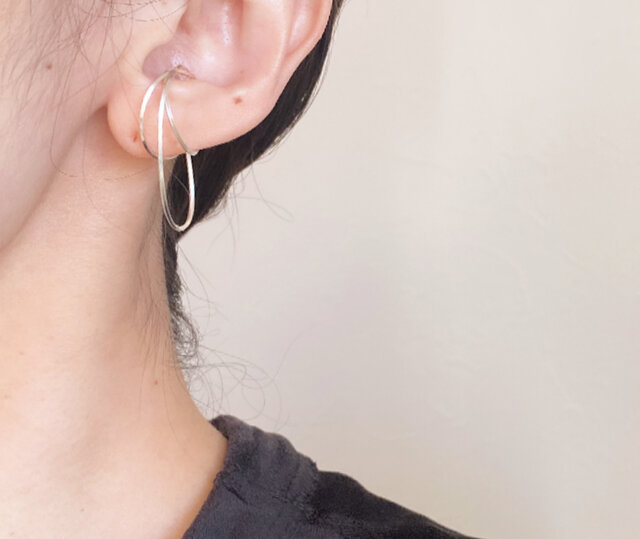 silver925 diagonal unbalance イヤーカフ 3連 | iichi 日々の暮らしを心地よくするハンドメイドやアンティークのマーケットプレイス