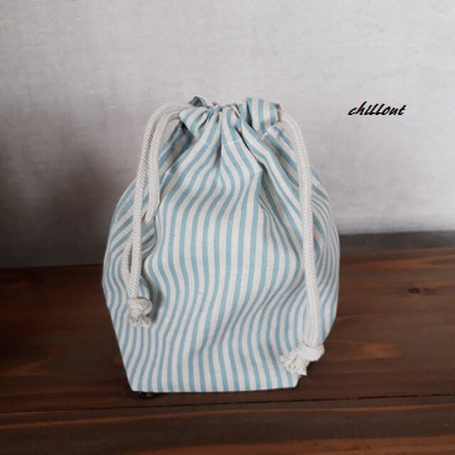 【ストライプ】入園バッグ5点セット：サックスブルー【0497】 | iichi 日々の暮らしを心地よくするハンドメイドやアンティークのマーケットプレイス