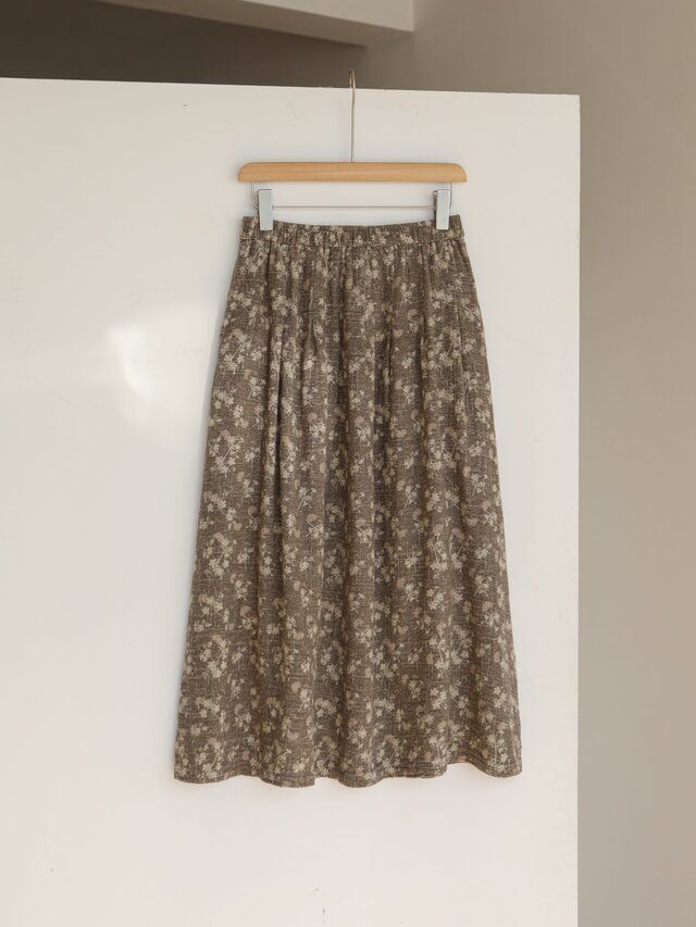 ★サンプルセール 1点のみ★ 043 プリントスカート 裏地付き コットンリネンスカート | iichi 日々の暮らしを心地よくするハンドメイドやアンティークのマーケットプレイス